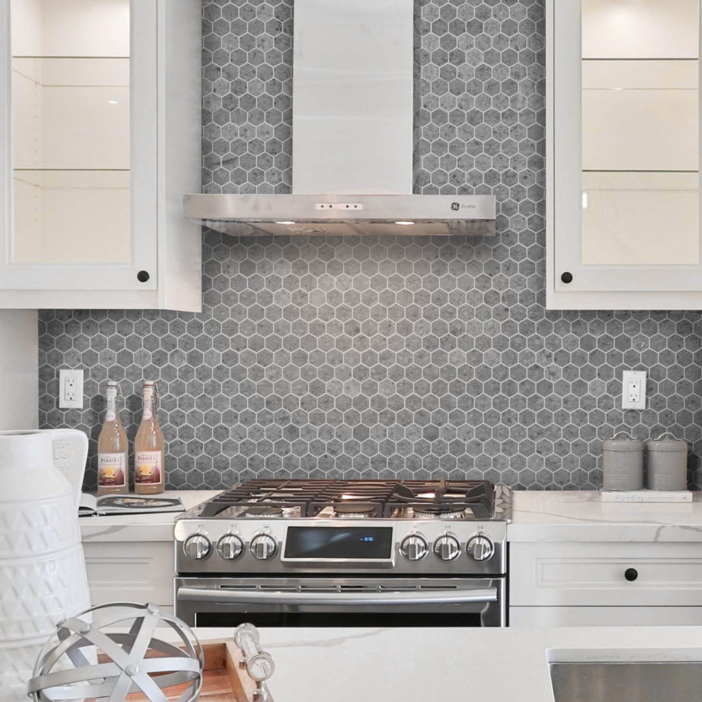 Spanish Grey Marble Hexagon 1" Polished | Natural Stone Resources