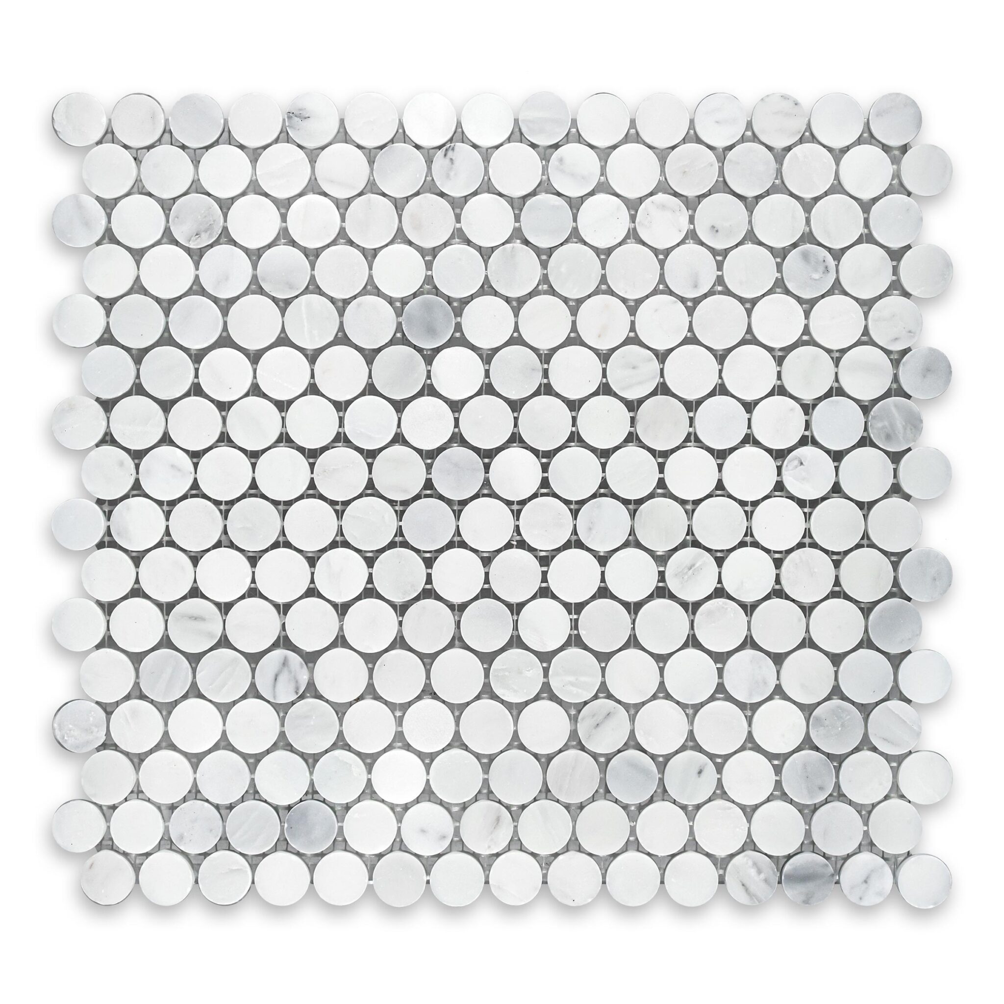 Oriental White Marble Penny Round 3/4" Honed/ Polished | Natural Stone ...