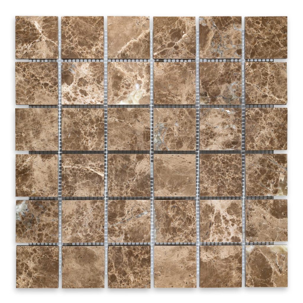 Emperador Light Marble Square 2" X 2" Honed/ Polished | Natural Stone ...