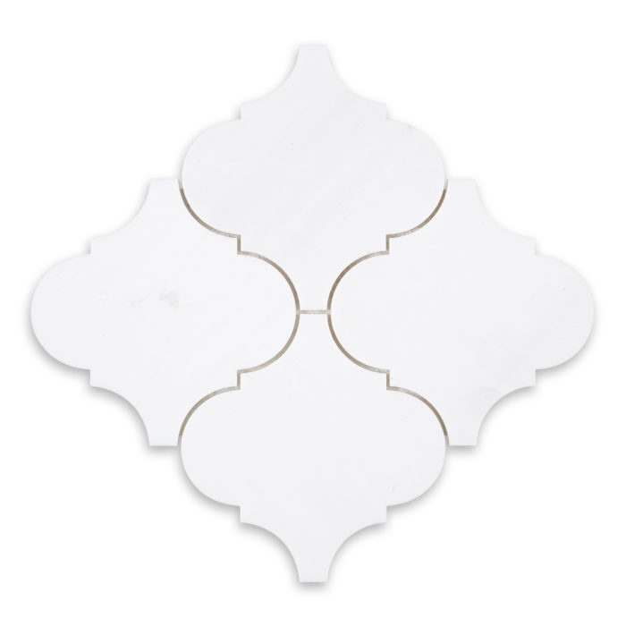 Bianco Dolomite Marble Arabesque 6" x 6" Honed/ Polished | Natural ...