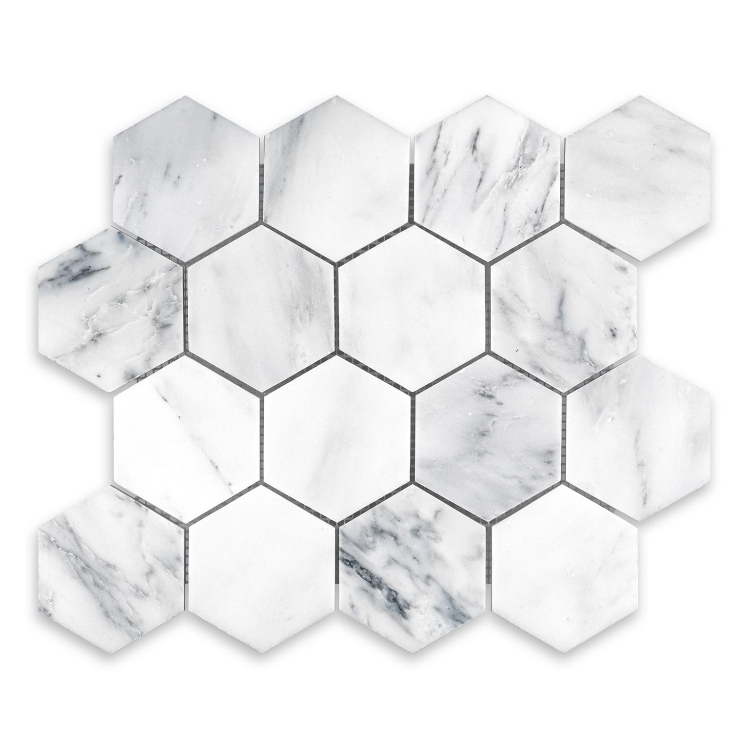 Oriental White Marble Hexagon 3" Honed/ Polished | Natural Stone Resources