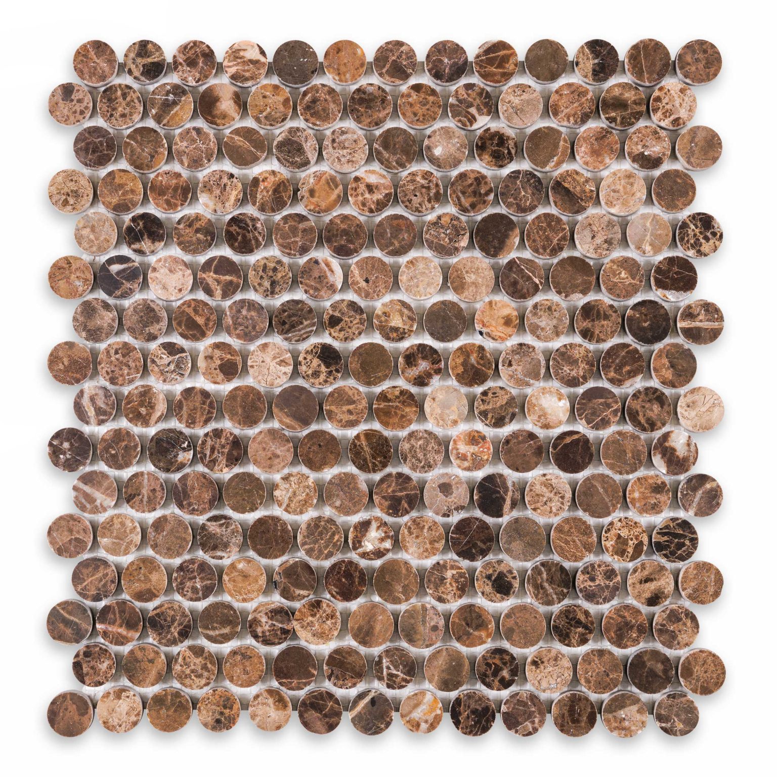 Emperador Dark Marble Penny Round 3/4" Polished Collection | Natural ...