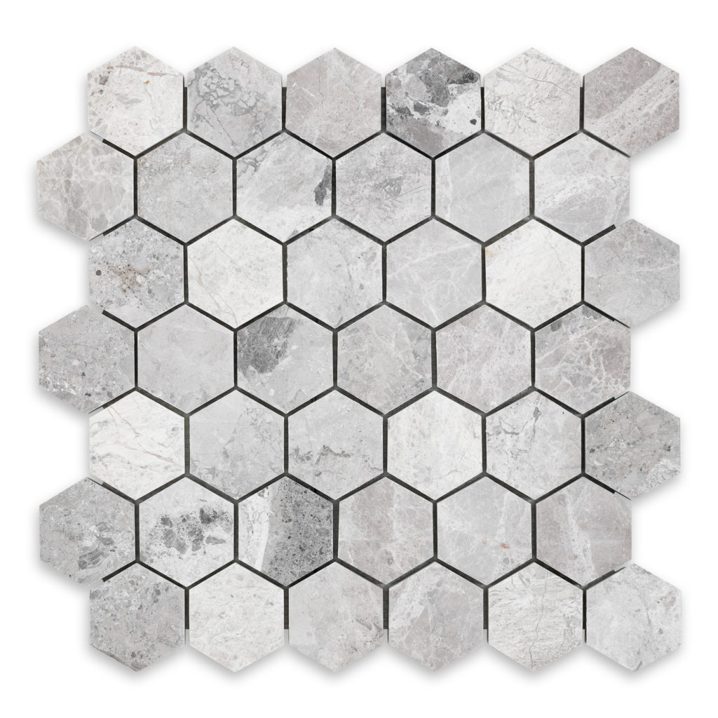 Tundra Grey Marble Hexagon 2" Honed/ Polished | Natural Stone Resources