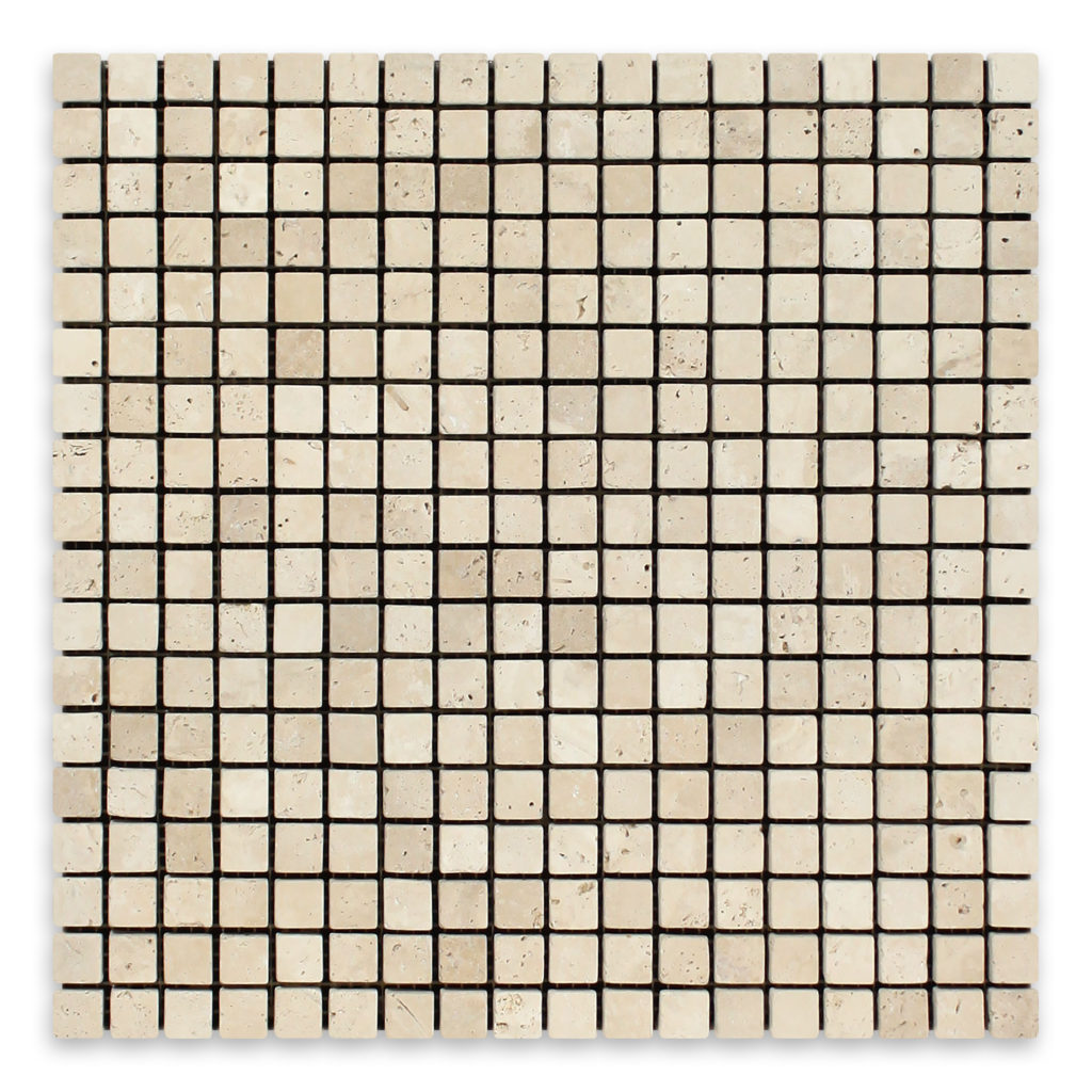 Ivory Premium Travertine Square 5/8" X 5/8" Tumbled | Natural Stone ...