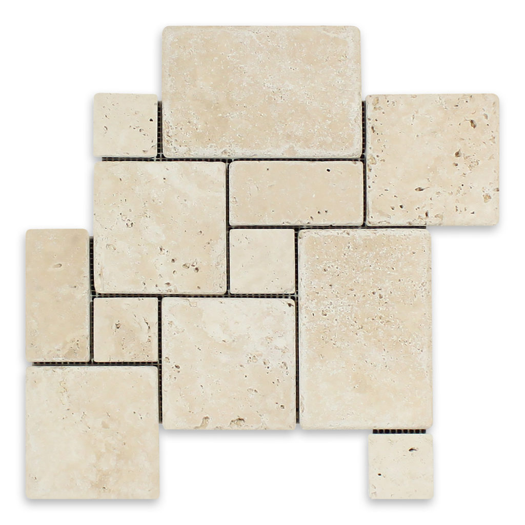 Ivory Premium Travertine Mini Versailles Tumbled | Natural Stone Resources